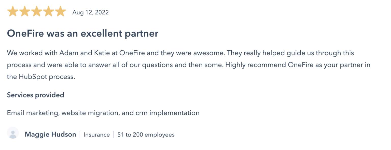 HubSpot - ONEFIRE